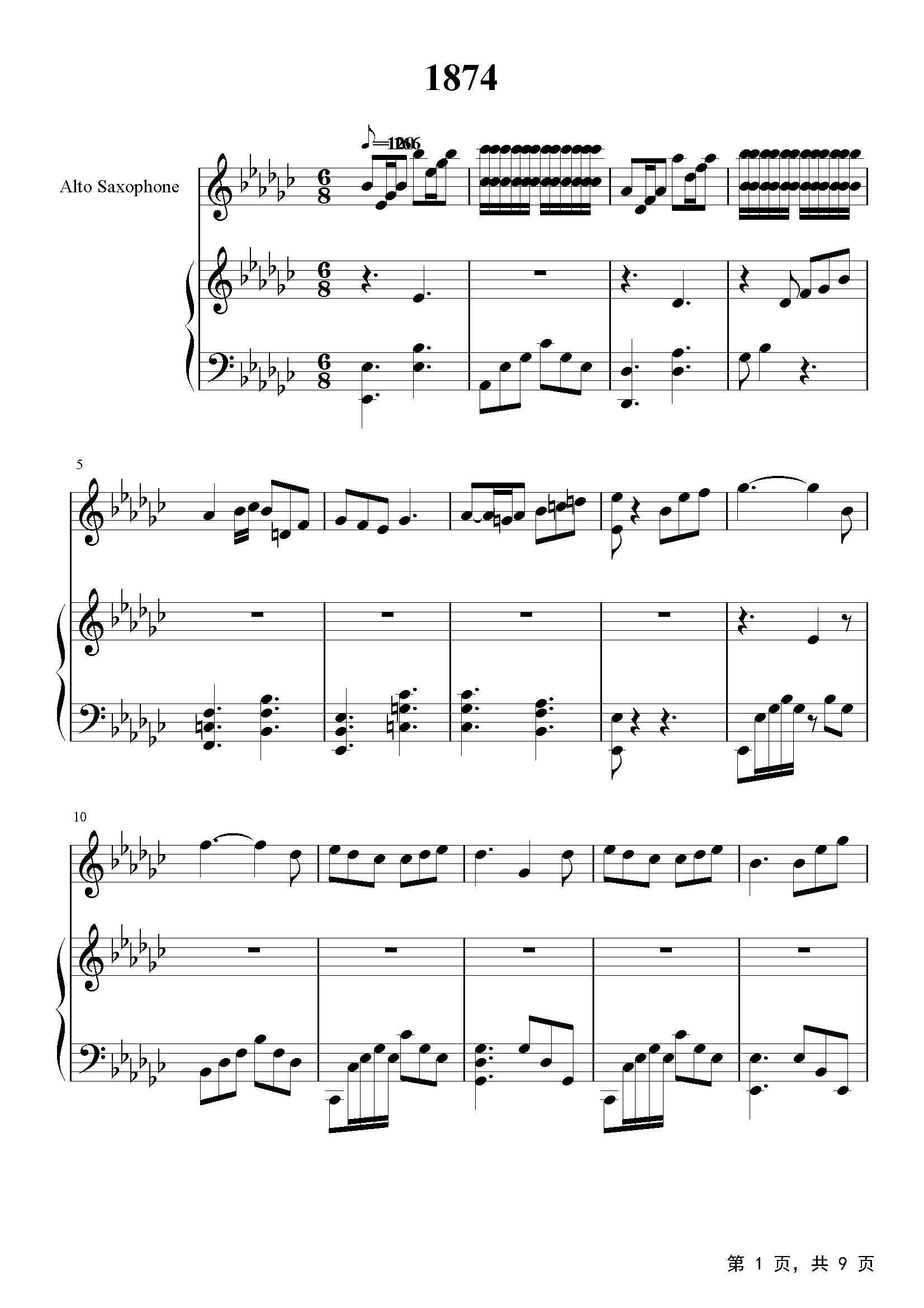 1874钢琴谱陈奕迅降g调流行钢琴谱五线谱独奏谱钢琴谱钢琴五线谱钢琴简谱钢琴弹唱谱钢琴声乐正谱钢琴视频教程—牛牛钢琴